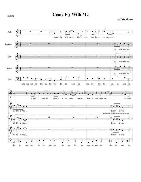 Come Fly With Me Arr Deke Sharon By Frank Sinatra Sheet Music For