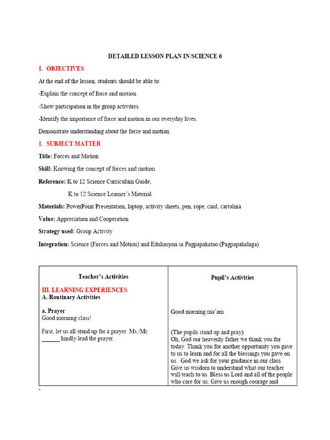 Science6 Forceandmotion Pdf Force Light