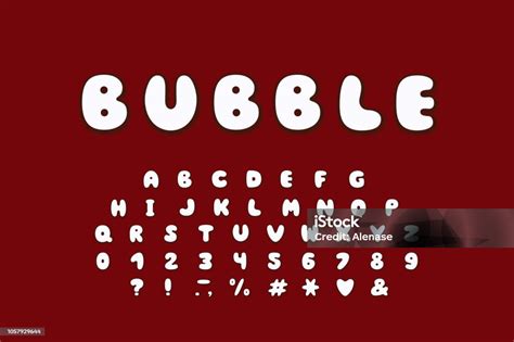 알파벳 거품 디자인입니다 대문자 영어 편지입니다 굵은 글꼴 클립 아트 타이포 그래피 스타일입니다 벡터 일러스트입니다 Eps 10