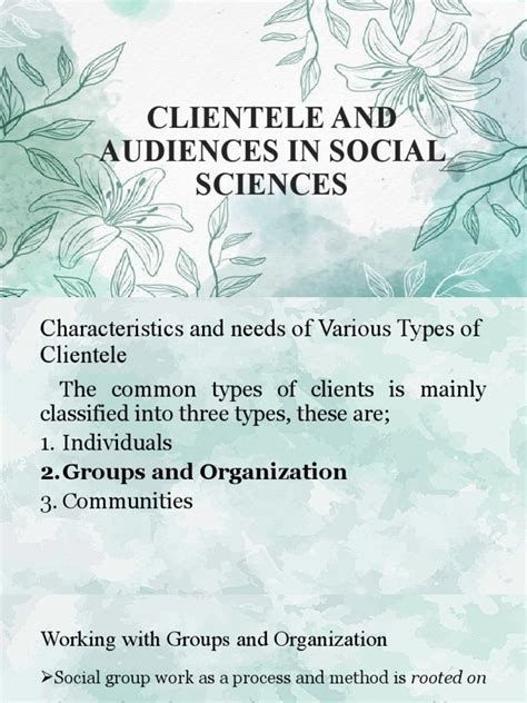 Clientele And Audiences In Social Work Pdf Social Group Experience