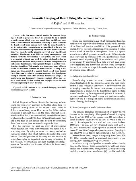 Pdf Acoustic Imaging Of Heart Using Microphone Arrays
