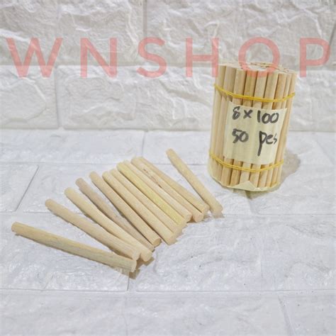 Jual Dowel Kayu Mm Panjang Mm Dowel Kayu Stik Bulat Diameter Mm Panjang Mm Isi