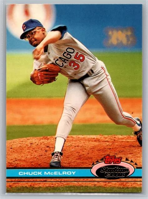 1991 Stadium Club Baseball 407 Chuck Mcelroy Chicago Cubs Eur 1 98 Picclick Fr