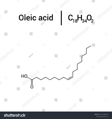 Chemical Structure Oleic Acid C18h34o2 Stock Vector Royalty Free