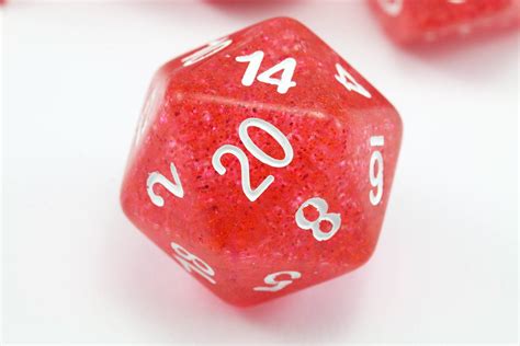 Glitter Dice Pink Rpg Role Playing Game Dice Set Dark Elf Dice
