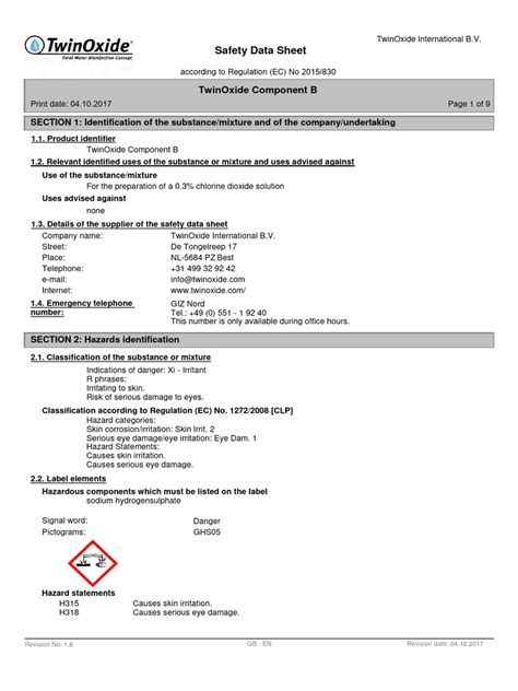 Msds Kaporit Food Grate 1 Pdf