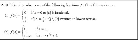 Solved Determine Where Each Of The Following Functions Chegg