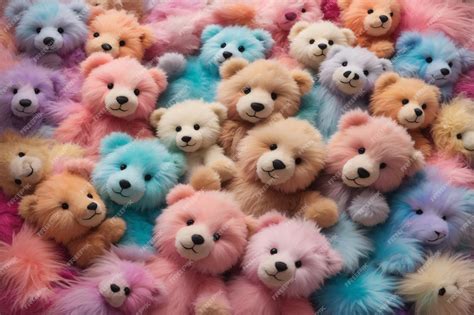 Premium Ai Image Pastel Fluffy Teddy Bear Wallpaper Fluffy Teddy Bear