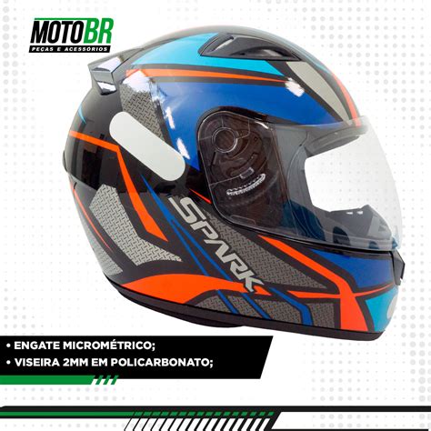 Capacete Ebf Spark Spider Preto Azul