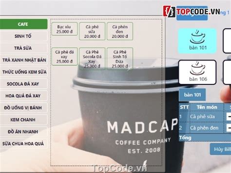 Full code Báo cáo Web Quản lý quán Cafe Asp Net MVC 5 entityFramework