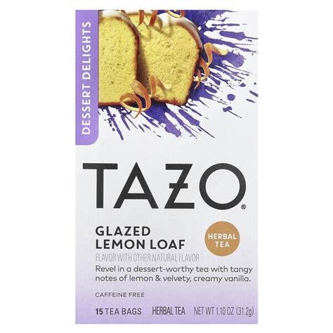 Tazo Teas Dessert Delights Herbal Tea Glazed Lemon Loaf Caffeine