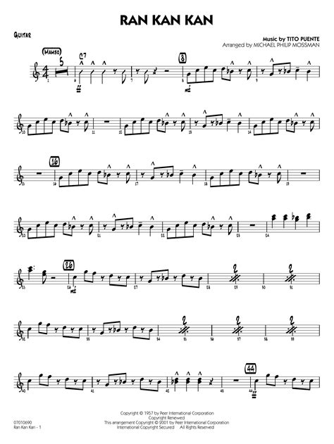 Ran Kan Kan Arr Michael Philip Mossman Guitar By Tito Puente Sheet