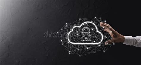 Business Man Hold Holding Cloud Computing Data And Security On Global
