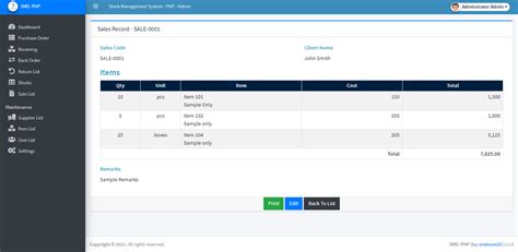 Stock Management System In Php Oop With Source Code Free Source Code