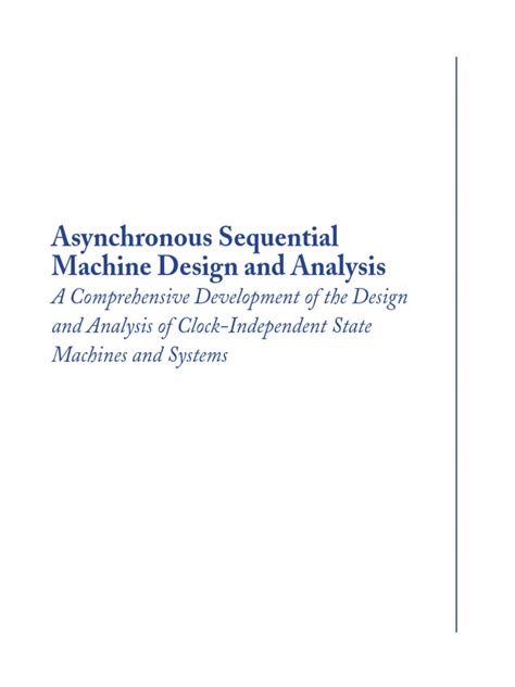 Richard F Tinder Asynchronous Sequential Machine Design And Analysis