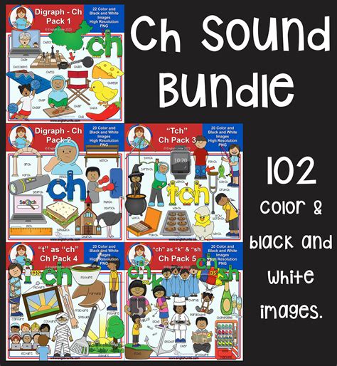 Clip Art Digraph Ch Sound Bundle Made By Teachers