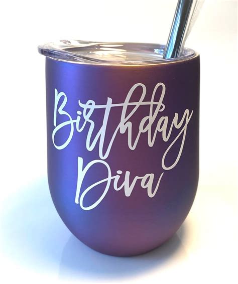 Birthday Diva Wine Tumbler Birthday Girl Wine Tumbler 21st Birthday