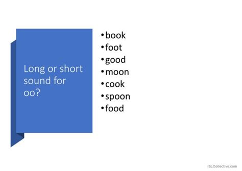 Long And Short Oo Sound Tongue T English Esl Powerpoints