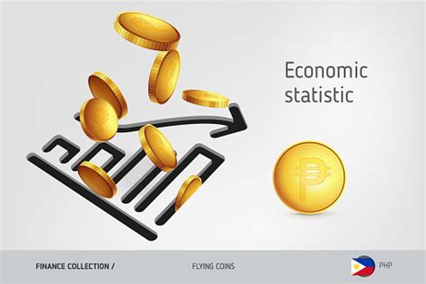 필리핀 페소 동전 금융 개념 비행 통계 차트 아이콘 인쇄 웹 사이트 웹 디자인 모바일 애플 리 케이 션 인포 그래픽에 대 한