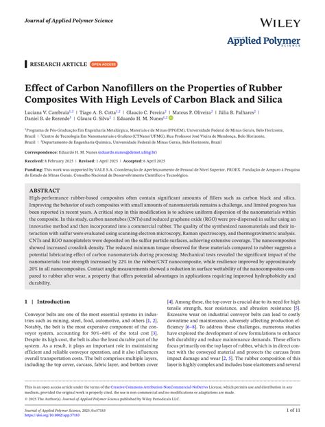 Pdf Effect Of Carbon Nanofillers On The Properties Of Rubber Composites With High Levels Of