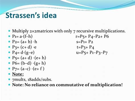 Strassen Matrix Multiplication Algorithm