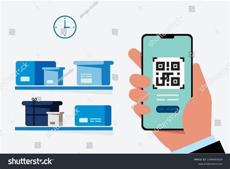 Tracking Parcel Qr Code Scanner Smartphone Stock Vector Royalty Free