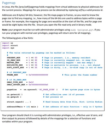 Solved Pagemap In Linux The File Proc Self Pagemap Holds Chegg