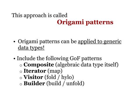 algebraic data types and origami patterns ppt