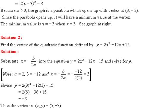 LESSON Quadratic Functions