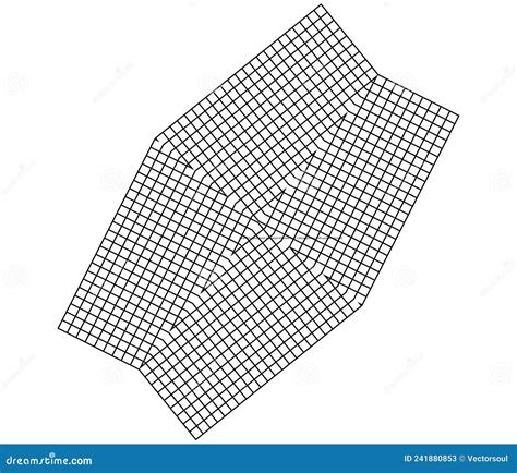 Geometric Grid Mesh In Abstract Mirrored Form Lattice Grating