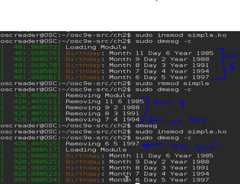 C Linux Kernel Module Printk Message Not Where I Expect To Be In The