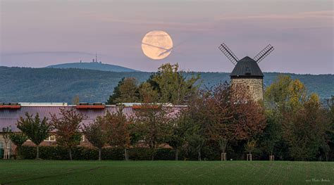 Monduntergang an der Warnstedter Mühle Foto & Bild | fotos, world ...