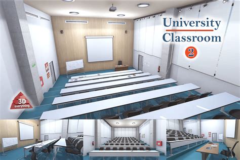 University Classroom 2 3d Interior Unity Asset Store