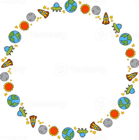 The Solar System And Space Border Design 35679970 Png