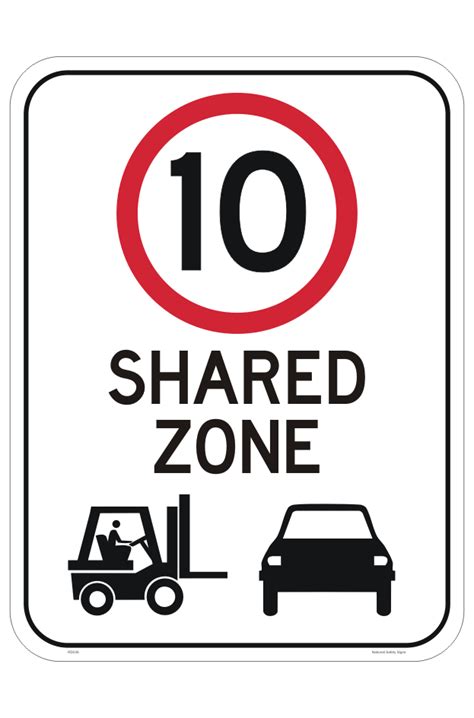 Forklift Shared Zone 10 Kph Sign National Safety Signs