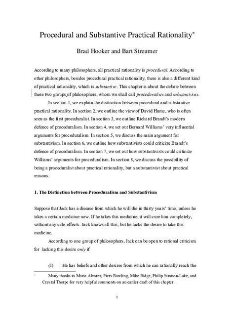 Doc Procedural And Substantive Practical Rationality