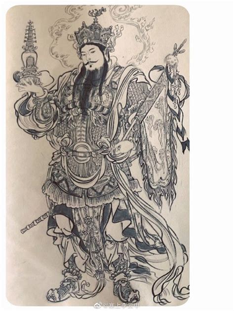 新绘西游记人物之托塔天王 花瓣网