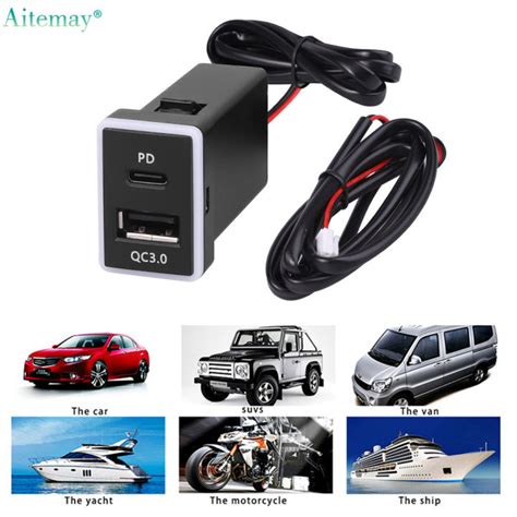 Aitemay Qc 30 Car Charger Usb Fast Charge 30 With Type C Pd Port Fast