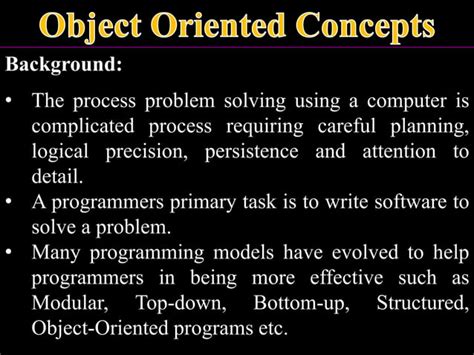 1 OBJECT ORIENTED PROGRAMMING USING JAVA OOps Concepts Ppt