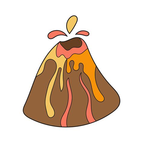 Cute Volcano Cartoon