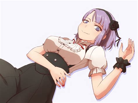 Anime Blue Eyes Dagashi Kashi Headband Purple Hair Shidare Hotaru Smile