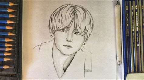 BTS V Drawing Step By Step