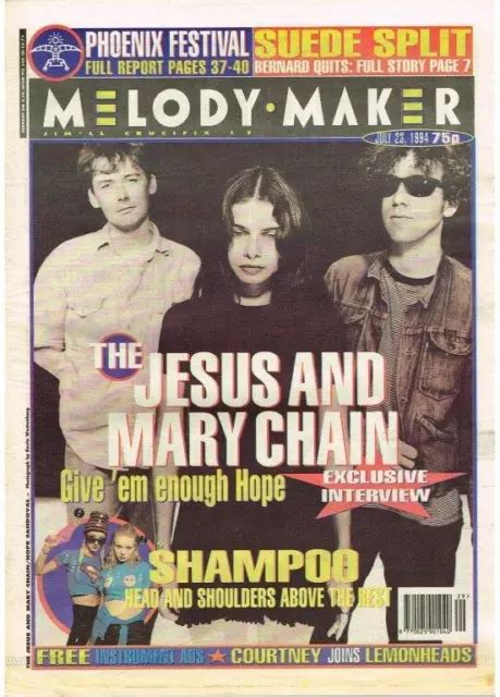 MELODY MAKER MAGAZINE July Npbox The Jesus And Mary Chain Shampoo PicClick UK