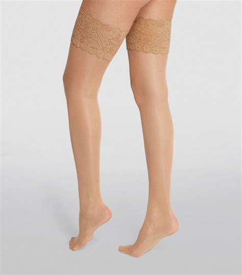 Womens Wolford Beige Satin Touch 20 Stay Up Thigh Highs Harrods Us