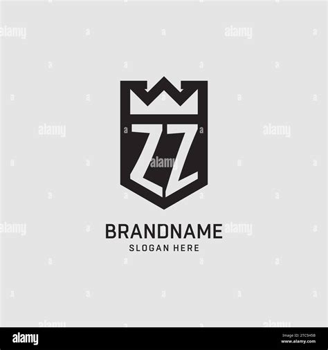 Initial Zz Logo Shield Shape Creative Esport Logo Design Vector Graphic Stock Vector Image