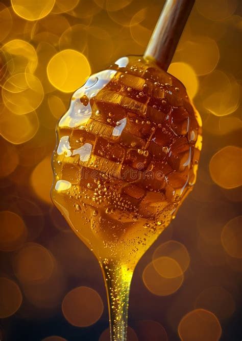 Shimmering Hives A Mesmerizing Illustration Of Honey Stick Glas Stock