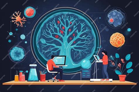 Premium Photo Advanced Cellular Studies Flat Vector Illustration Of