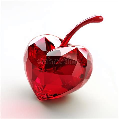 Stunning Crystal Ruby Heart Shaped Cherry With Multifaceted Surfaces