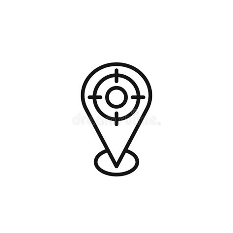 Geo Targeting Icon Outline Collection In Black Stock Vector