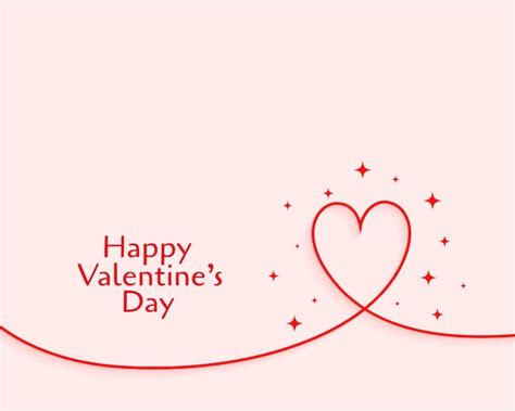 해피 발렌타인 데이 최소한의 반짝이는 하트 무료 벡터